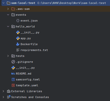 AWS SAM 사용하여 Lambda 로컬 테스트